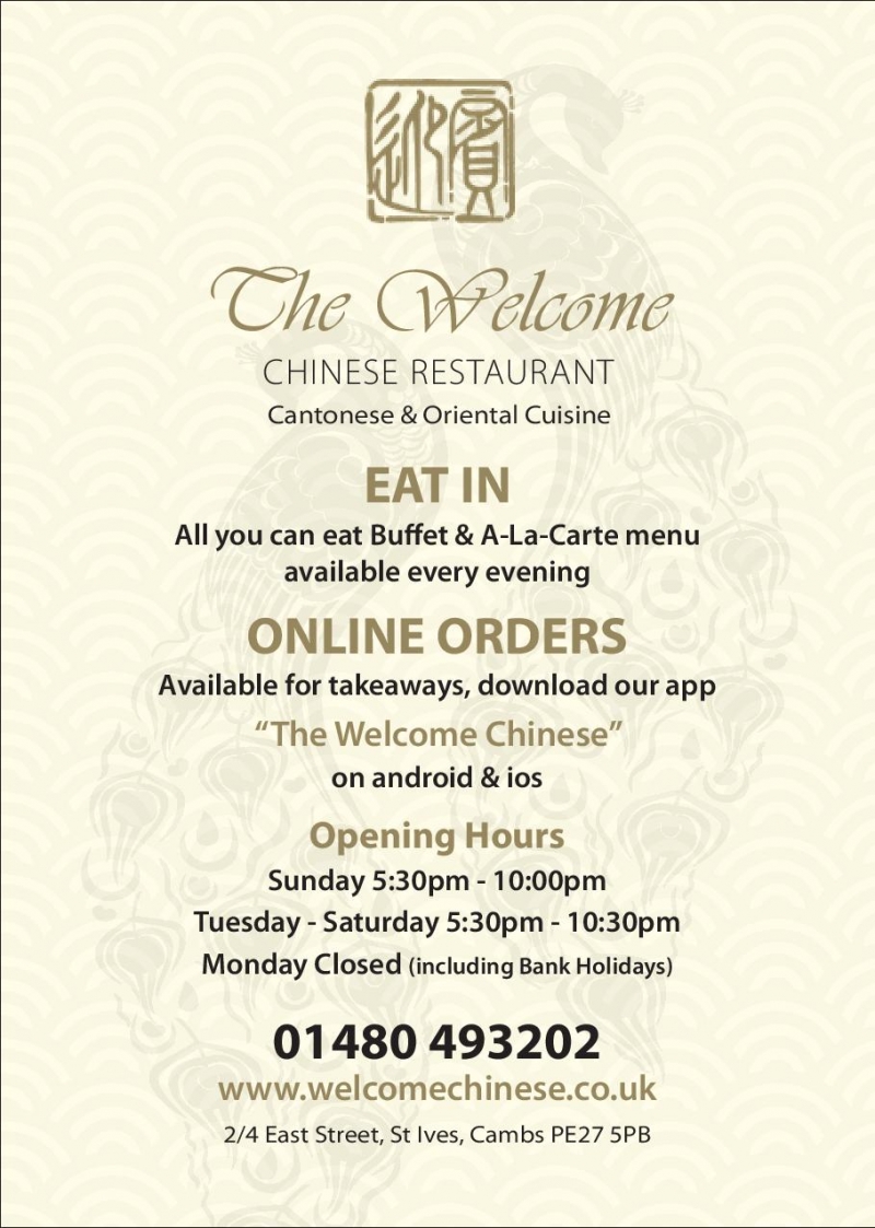TAKE AWAY - The Welcome Chinese Restaurant