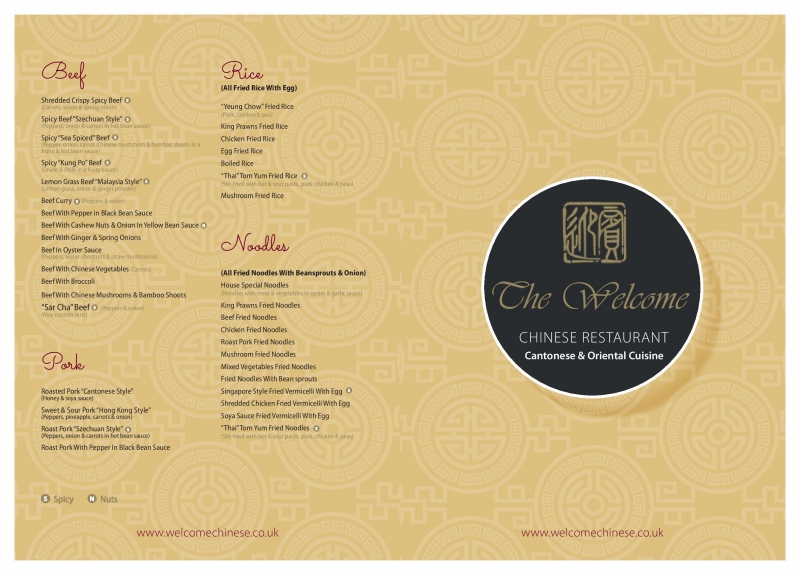 BUFFET MENU - The Welcome Chinese Restaurant