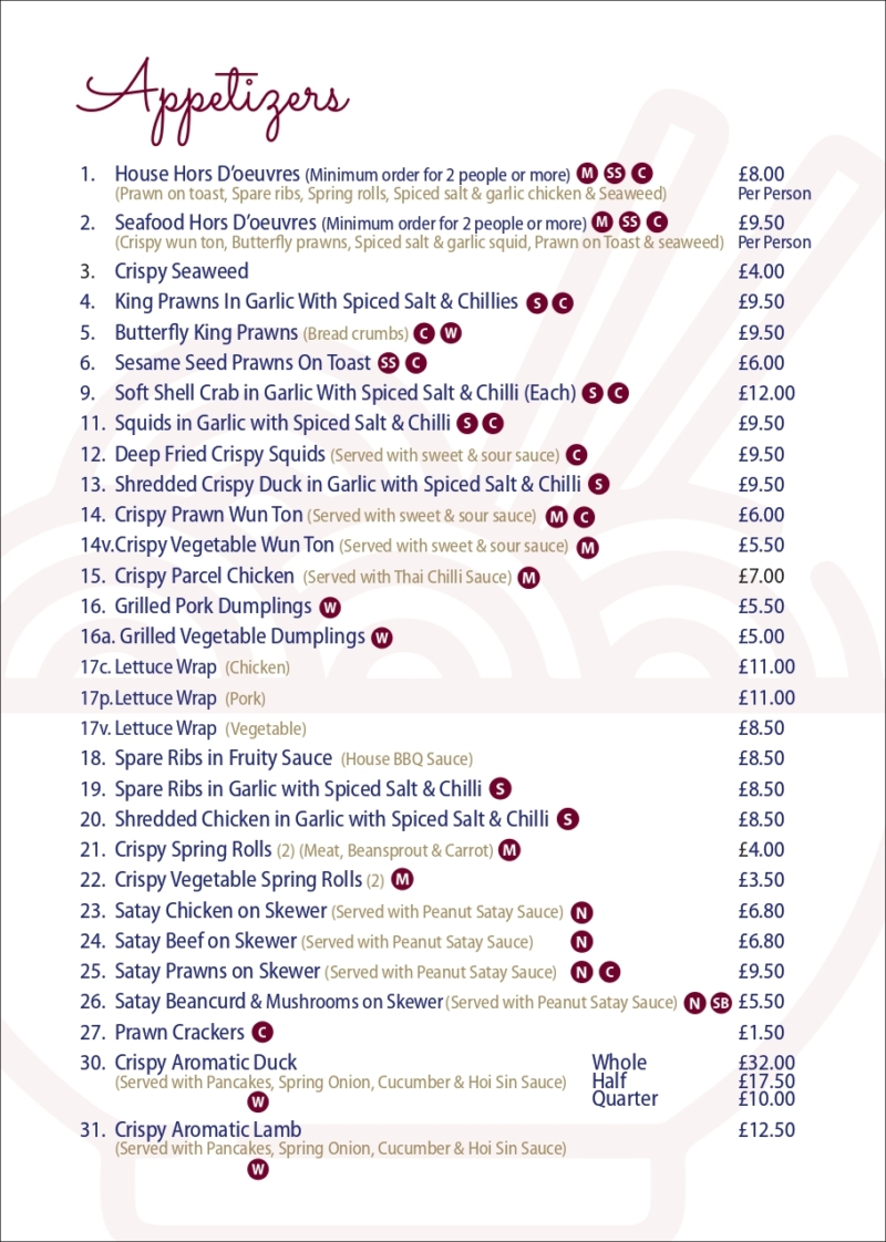 TAKE AWAY - The Welcome Chinese Restaurant